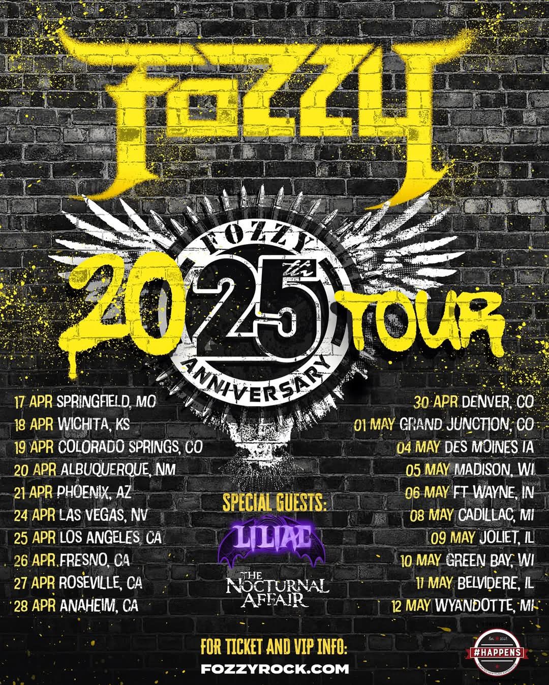 Fozzy Announces 25th Anniversary Tour – Mostly Music