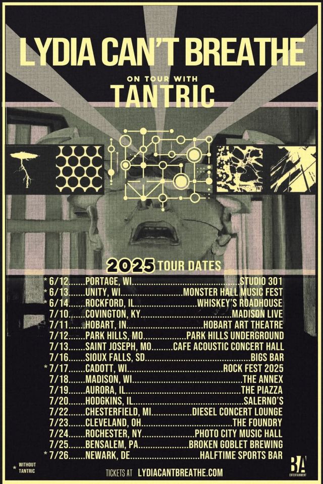 Lydia Can’t Breathe Shares 2025 Tour Dates With Tantric – Mostly Music